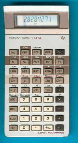 Texas Instruments BA-54 Business Programmable | IT History Society